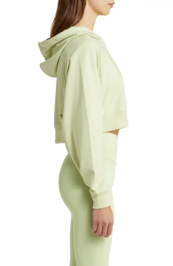 Alo Yoga Double Take French Terry Crop Hoodie - Iced Green Tea